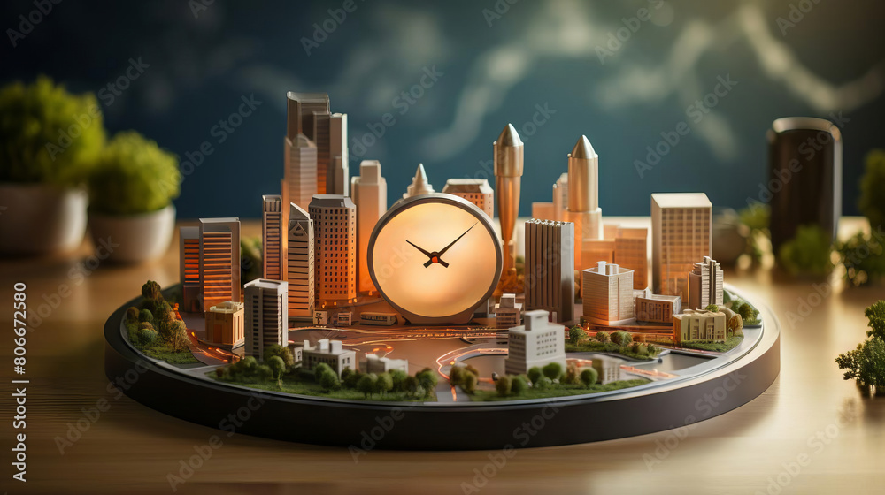 Urban planning office with an Emissions Urgency Clock integrated into ...