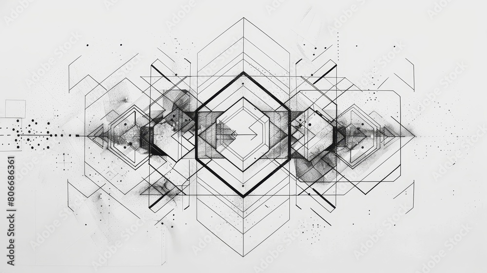 Personalized geometric tattoo design, showcasing custom hexagon and ...