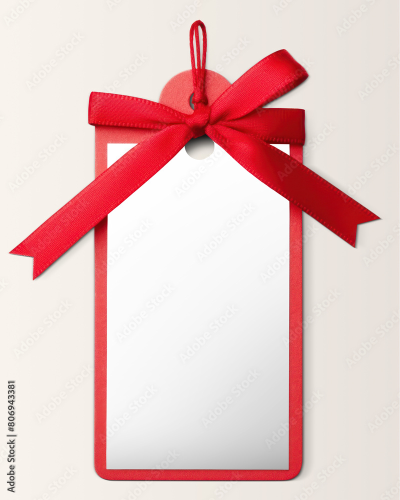 Red gift tag png mockup, transparent design Stock Illustration | Adobe ...