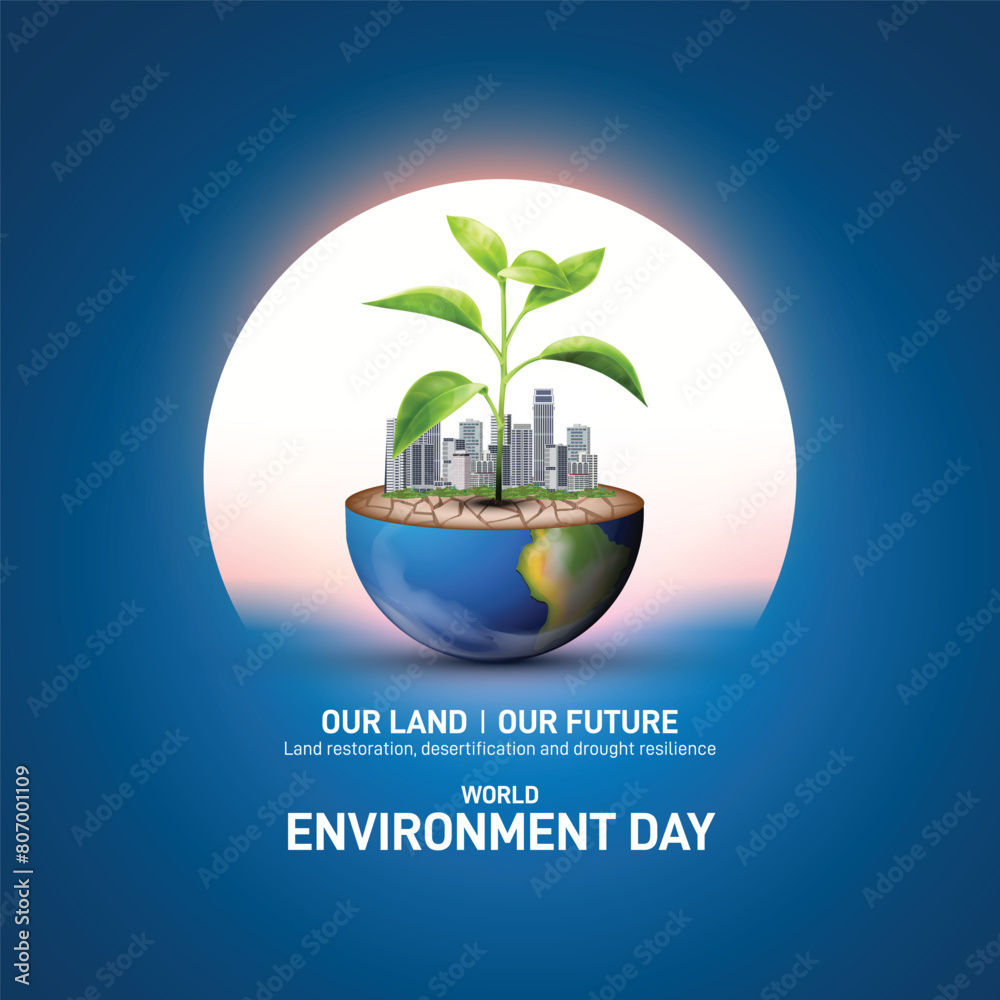 World Environment Day 2024 concept - Land restoration, desertification and drought resilience ...