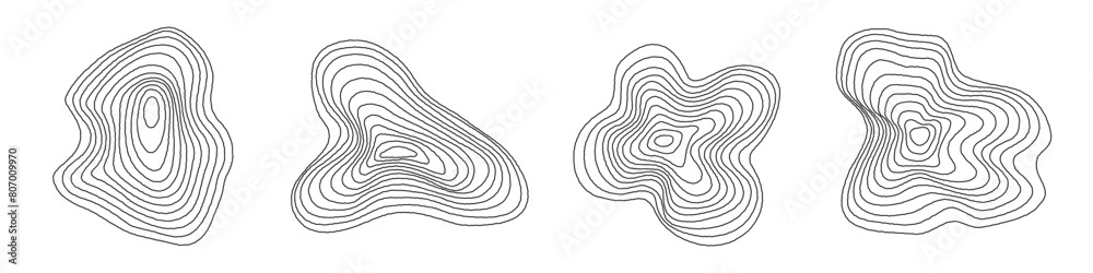 Organic shape of annual wood tree line ring. Abstract ripple circular ...
