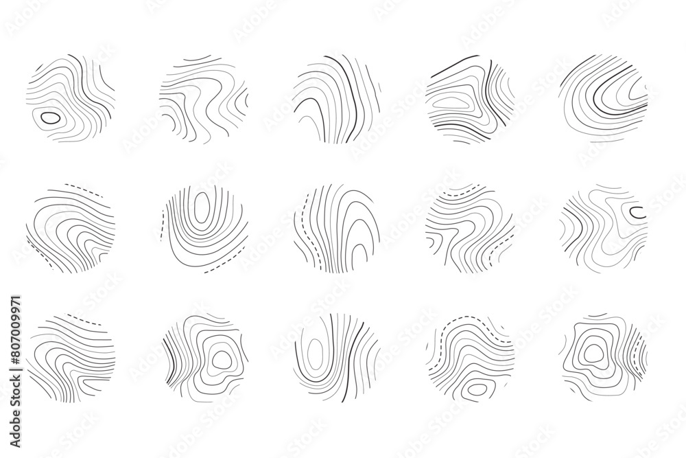 Wood tree ring pattern texture icon. Trunk with annual circle line of ...