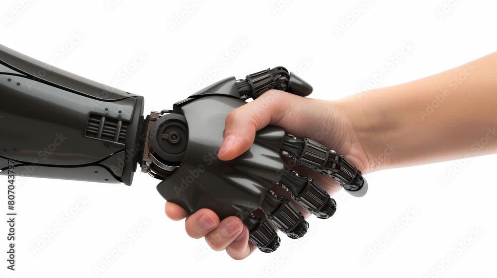Handshake between robot and human. Artificial technologies for the ...
