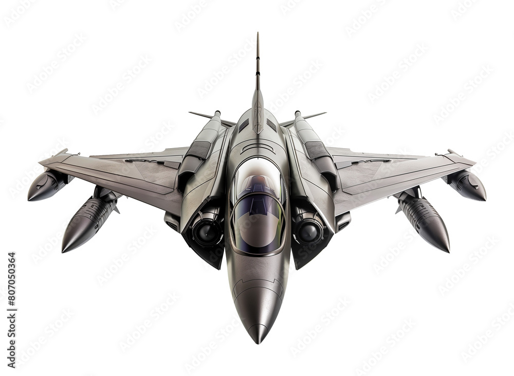 Foto de Stock Fighter Jet Front View Isolated on Transparent Background ...