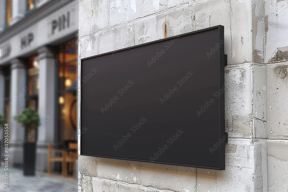Blank store sign design mockup isolated. Outdoor pendant mounted on the ...