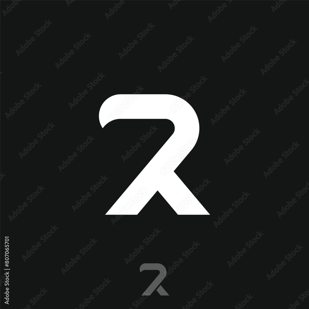 Initial R Letter Logo Design with geometry and monogram. Minimalist ...