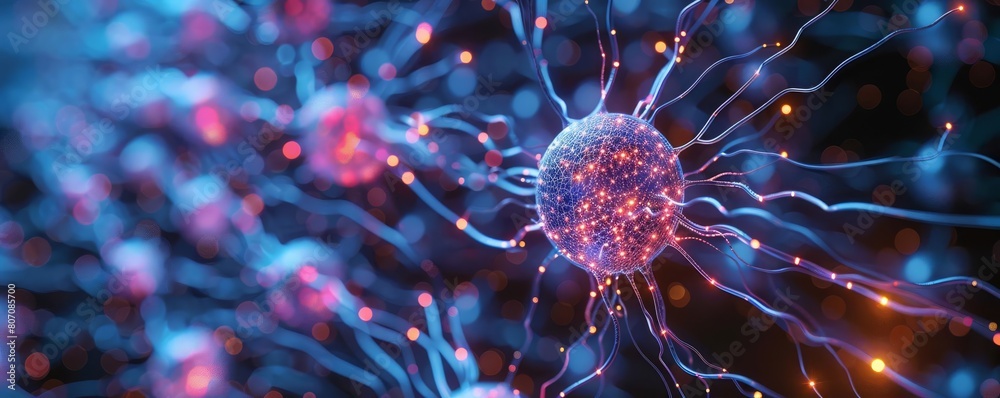 Neural network diagram with quantum computing nodes, each node ...