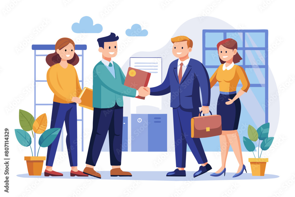 Onboarding new employee warm welcome to new office introduce new hire ...