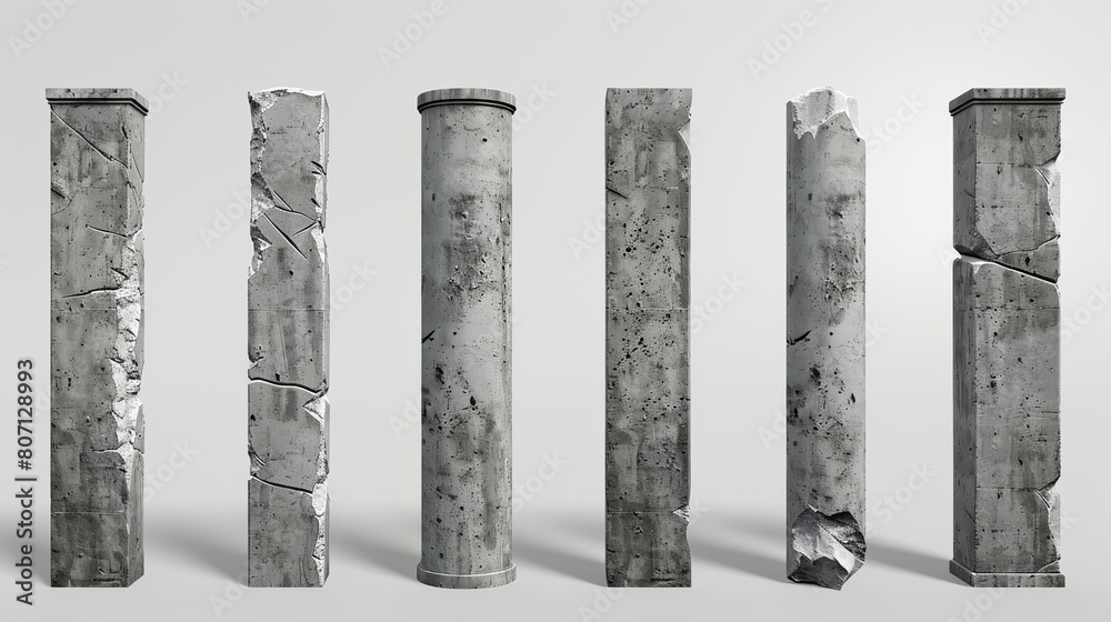 Illustration Stock Realistic illustration of textured concrete columns ...