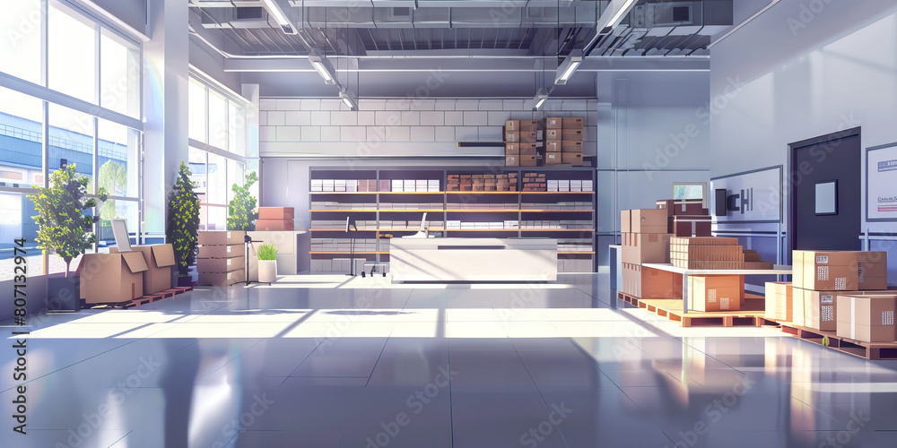 Delivery Pickup Area Floor: Displaying a designated area for delivery ...