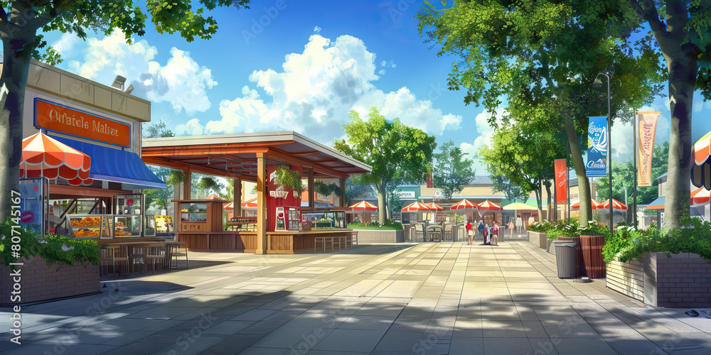 Outdoor Dining Service Area Floor: Displaying a designated area for ...