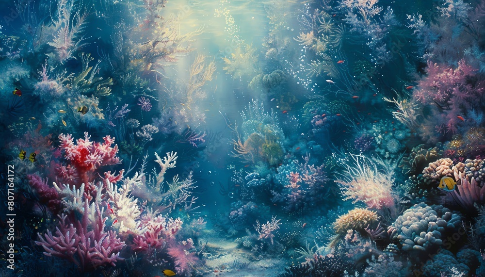 Explore the hidden depths of a vast coral reef in a dreamlike portrayal ...