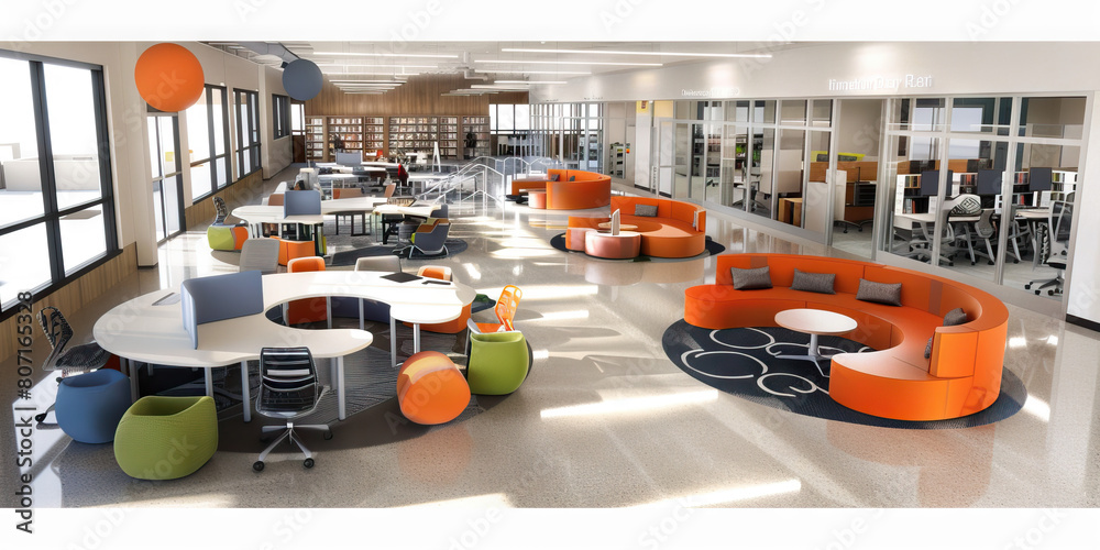 Learning Commons Floor: Showing collaborative workspaces, technology ...