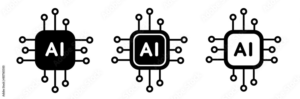 Set of AI icons. Artificial intelligence Vector illustration Web Icon ...