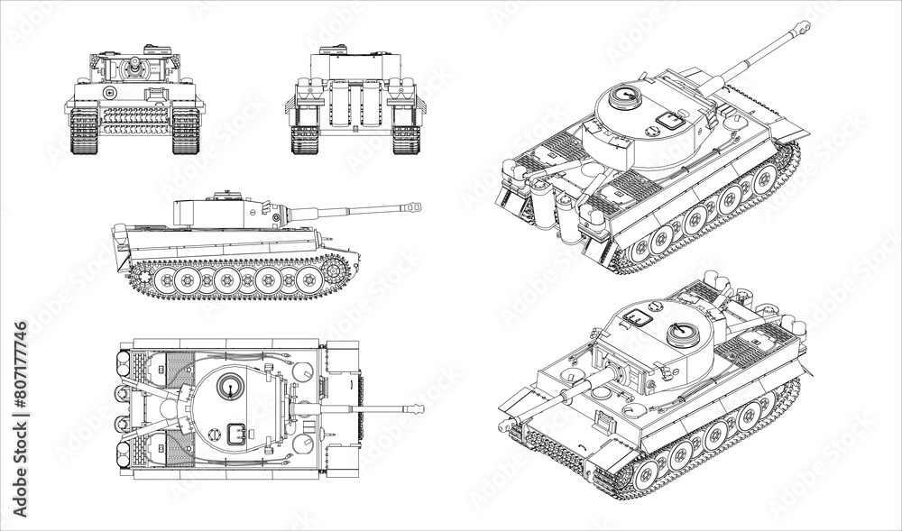 Stock-Illustration „German heavy tank from World War II. Armored ...