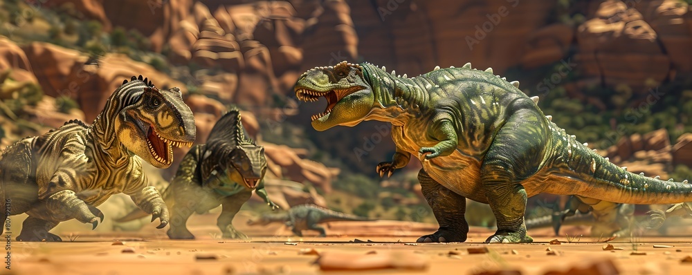 Determined Iguanodon Engages in Prehistoric Sumo Wrestling Battle with ...