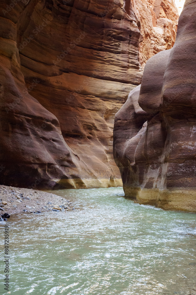 Jordan. Wadi Al Mujib Canyon in Wadi Mujib Nature Biosphere Reserve ...