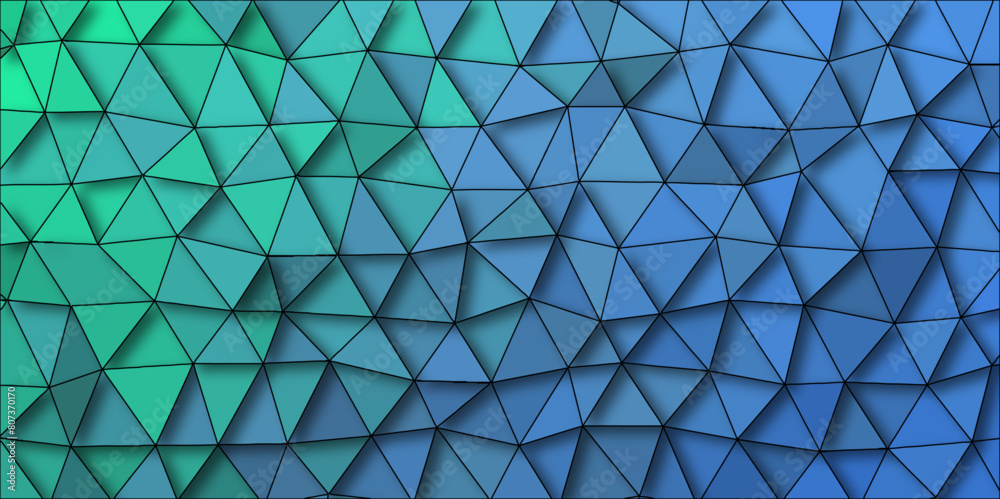 Abstract 3D Low Poly Design triangle shapes Modern Gradient mosaic ...