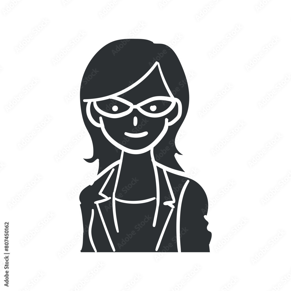 Secretary Icon Silhouette Illustration. Teacher Vector Graphic ...