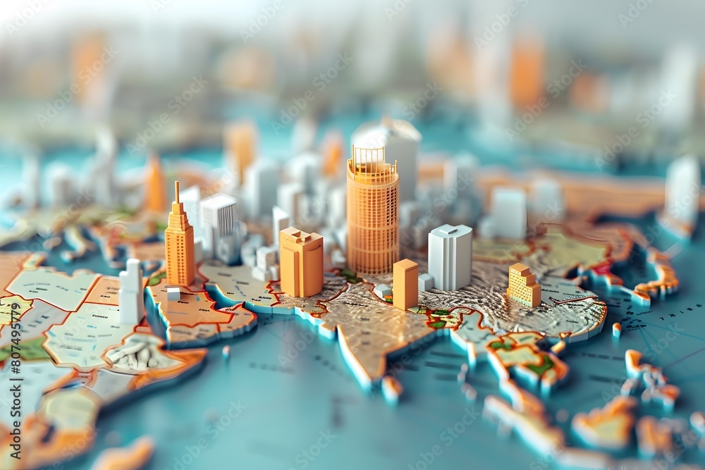 Ilustración de Stock Business Expansion Visualized: A 3D Global Map ...
