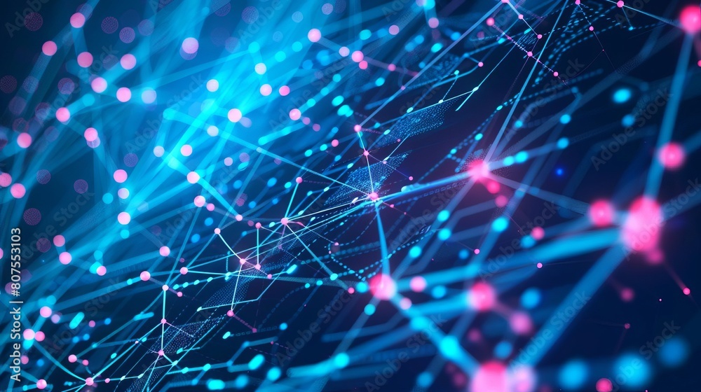 Futuristic network diagram with nodes and connections highlighting ...