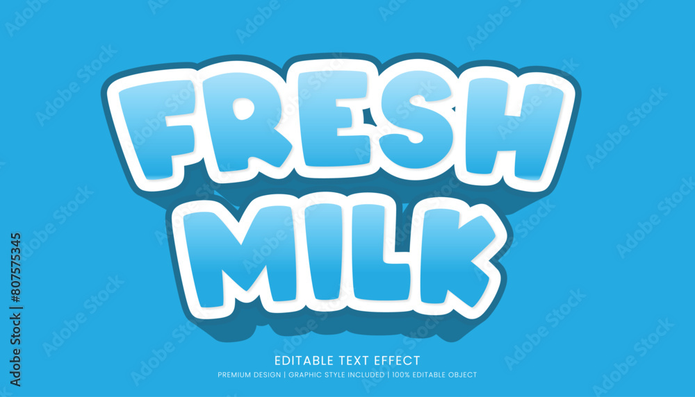 fresh milk text effect template editable design for business logo and ...