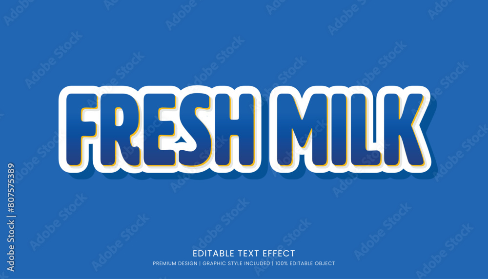 fresh milk text effect template editable design for business logo and ...