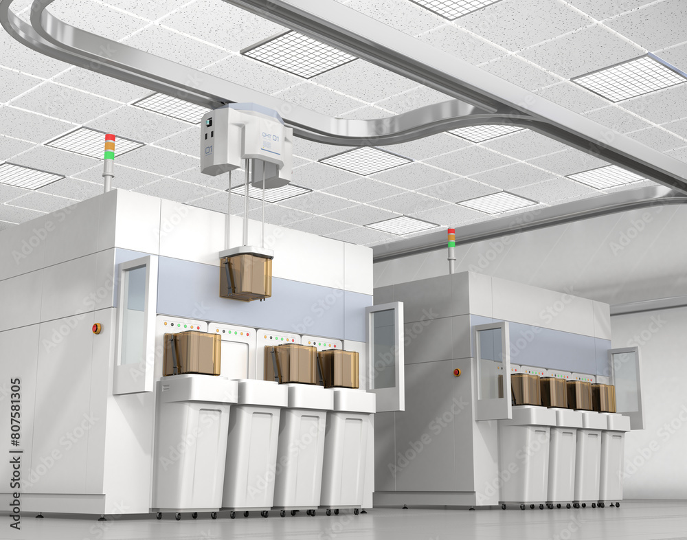 Semiconduct Wafer Cleaning, Etching and OHT system in Fab cleanroom ...