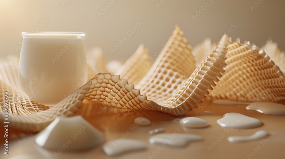 Wafer Wave - Wafers laid out in a wave pattern leading towards a glass ...