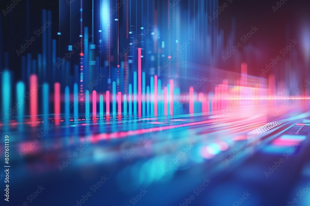 Vector abstract illustration of a chart showing the rise and fall of a ...