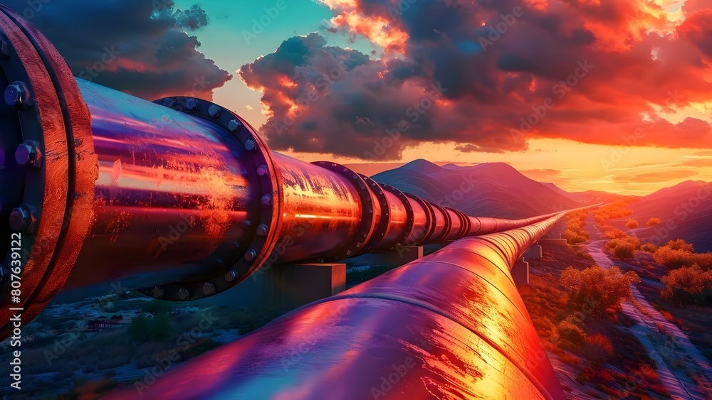 Pipelines across landscape symbolize biofuel transportation from ...