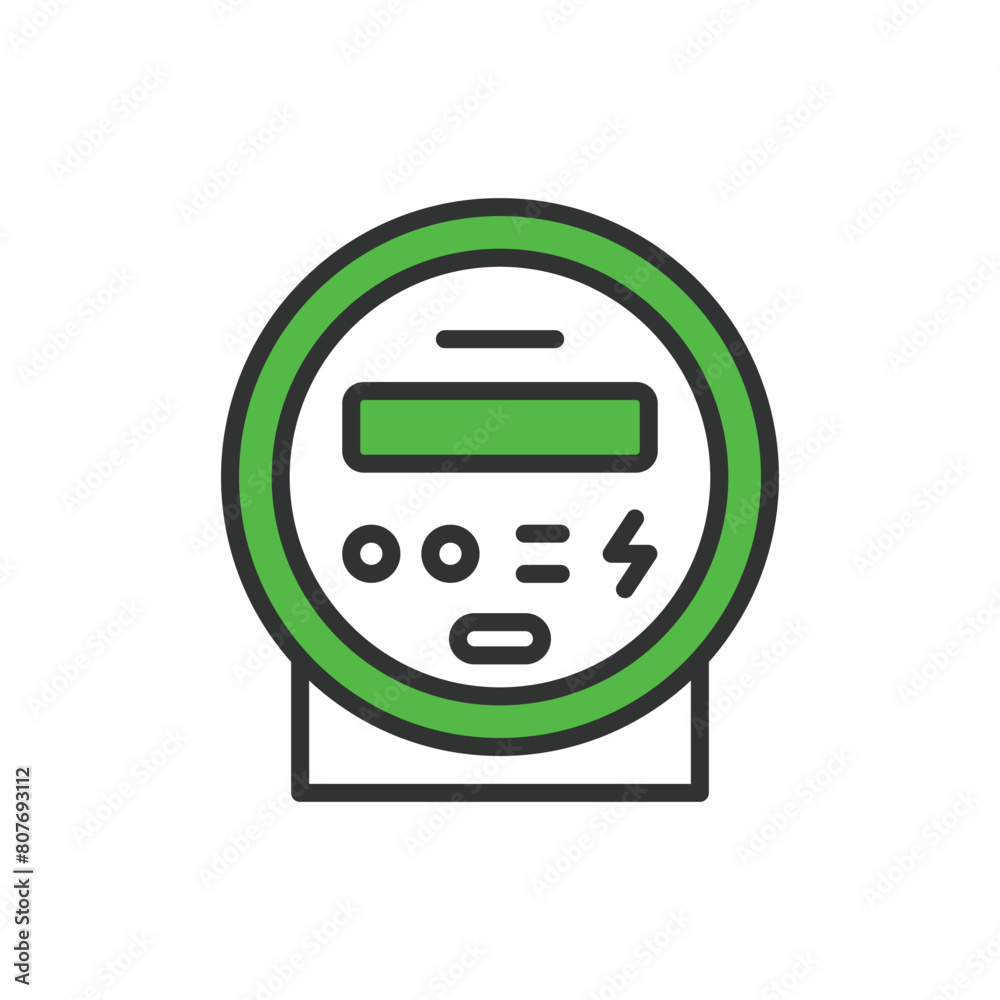 Electric meter, in line design, green. Electric, Meter, Measurement ...