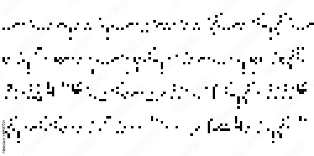 Cryptic unreadable isolated pixel Text. Futuristic alien alphabet ...