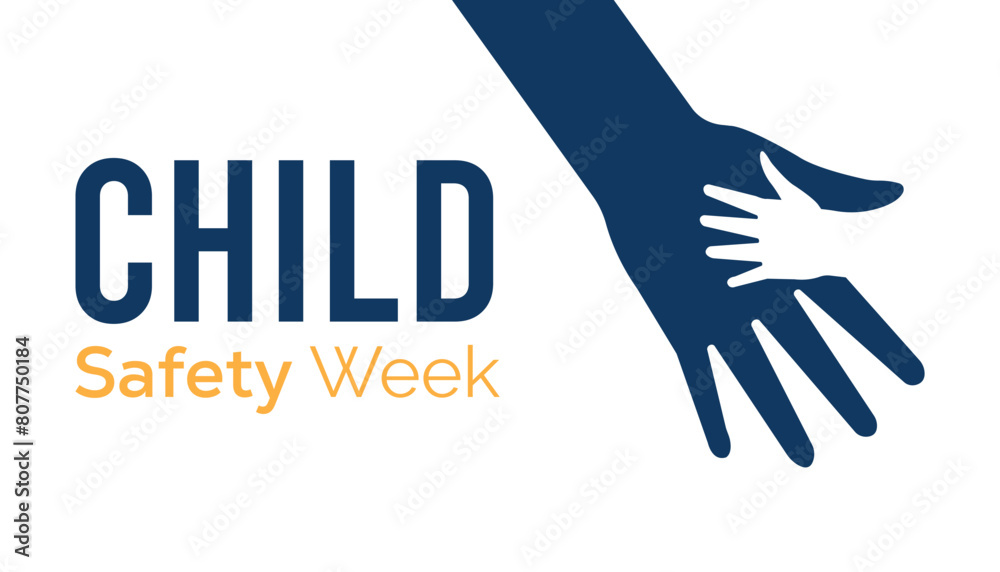 Child Safety Week observed every year in June. Template for background ...