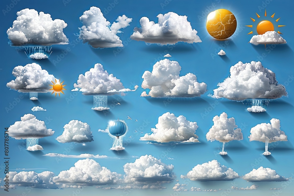 Weather Icons: A Complete Set of Clipart Representing Different ...