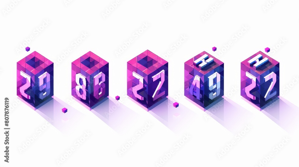 Geometric font modern elements, block signs, set of mathematics symbols ...
