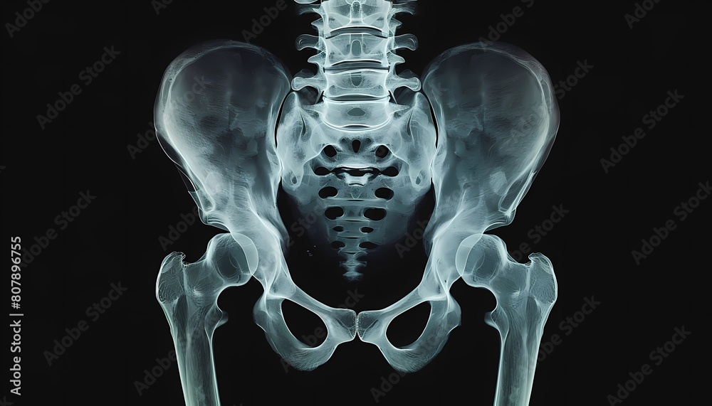X-ray of the human pelvic region hip bones, sacrum and coccyx Concept ...