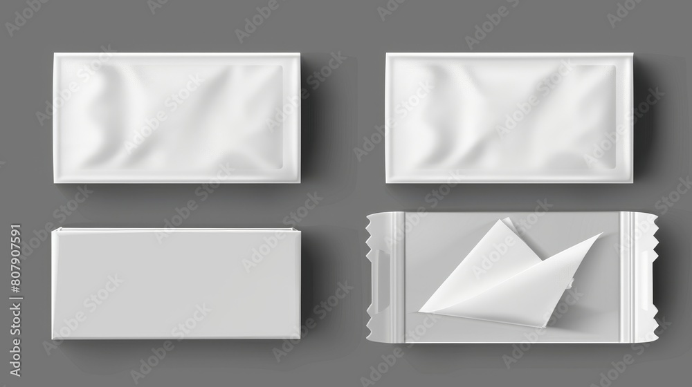 Plastic package template for wet wipes, antibacterial napkins, toilet ...