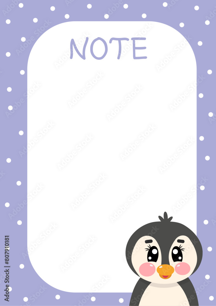 To do list, note, check list with vector kawaii cute penguin. Printable ...