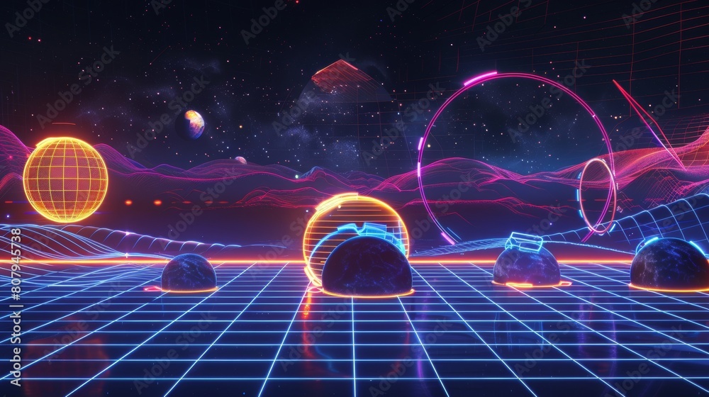 Flyer design with retro futuristic vibe. Modern illustration of y2k ...