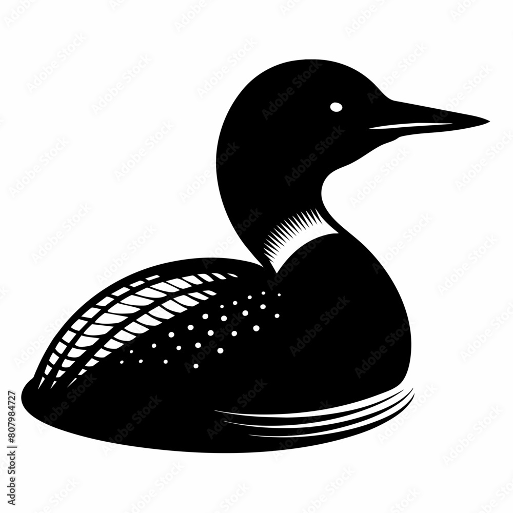 loon silhouette vector illustration isolated on a white background ...