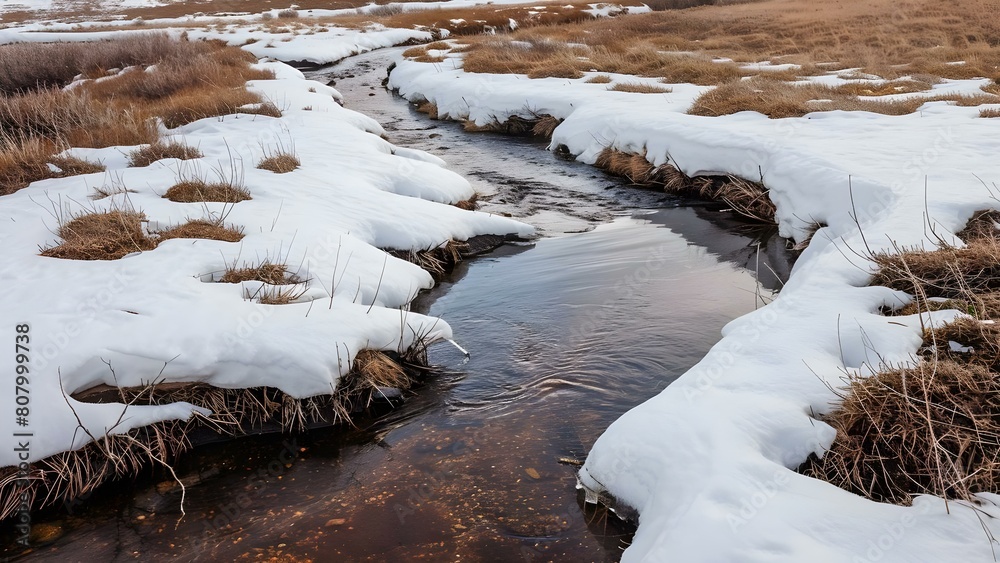 The Revitalizing Power of Snowmelt on Rivers and Streams. Concept River ecosystems, Snowmelt ...