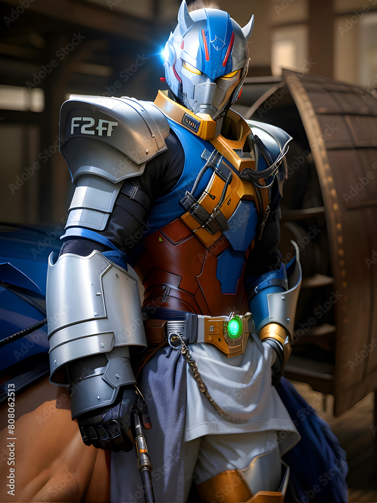 "Armor Rider Knight Medaler" is a knight rider who fights with a sword ...