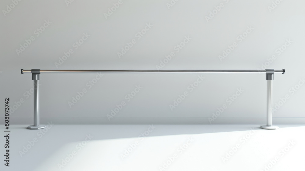 A minimalist design featuring a horizontal bar supported by two stands ...