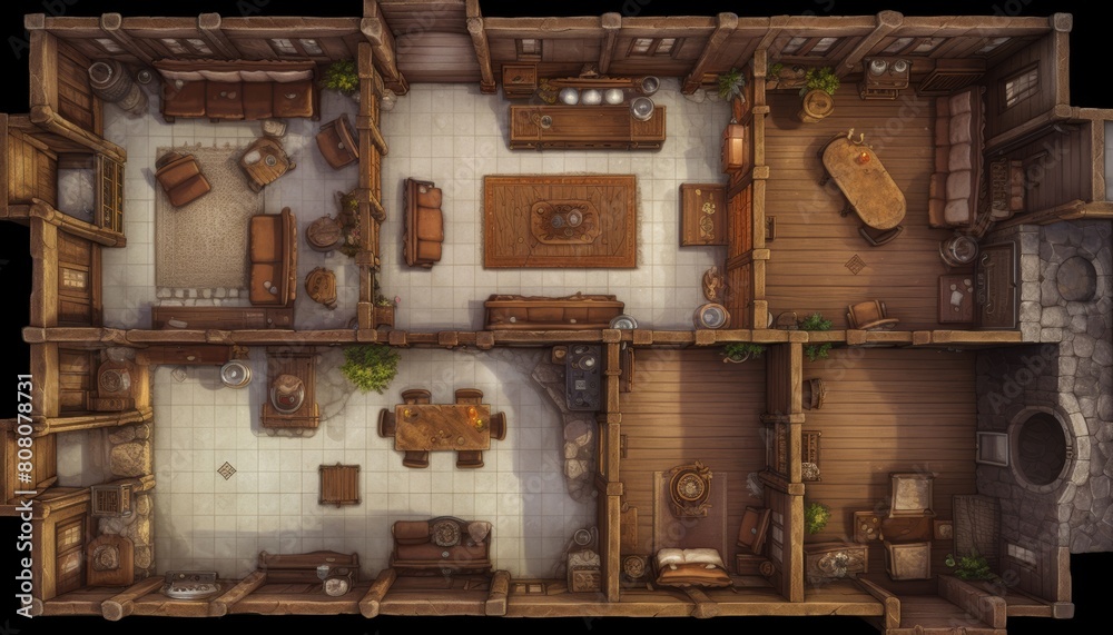 dungeons and dragons top down battlemaps medieval fantasy map dnd Stock ...