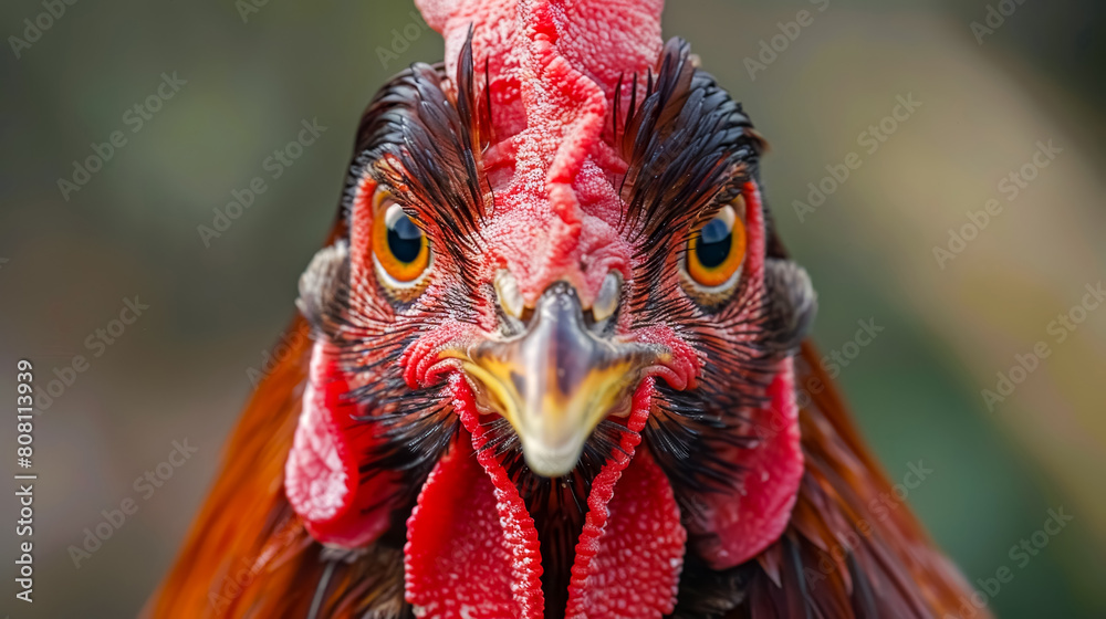 Chicken An up-close look at a plump and fluffy chicken, featuring ...