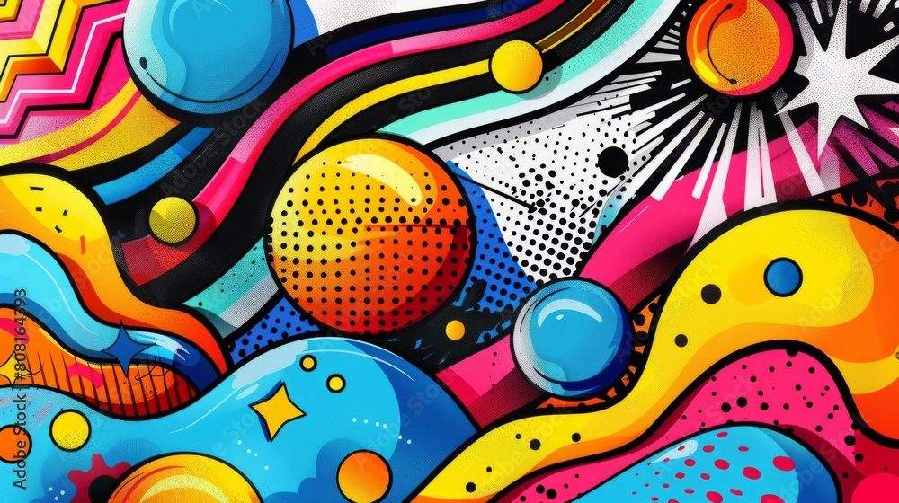 pop art inspiration, a dynamic pop art backdrop featuring bright colors ...