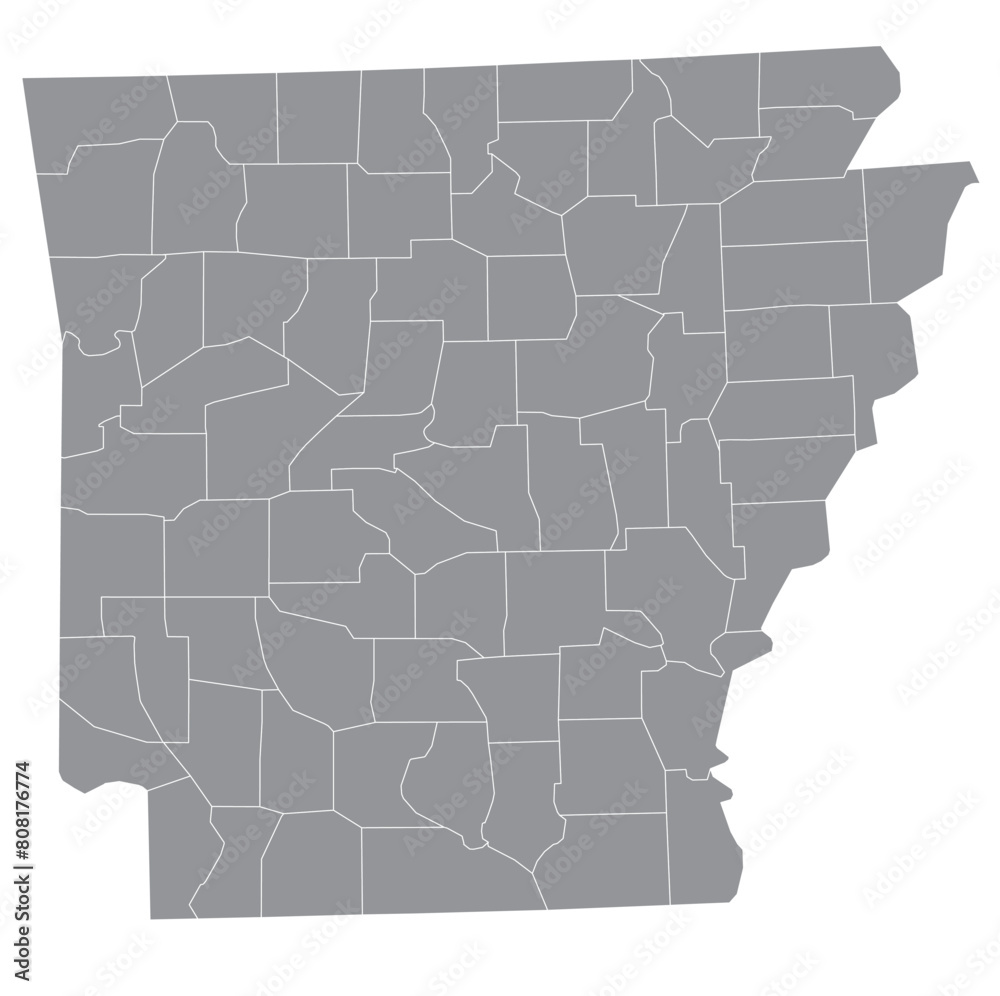 Map of the US states with districts. Map of the U.S. state of Arkansas ...
