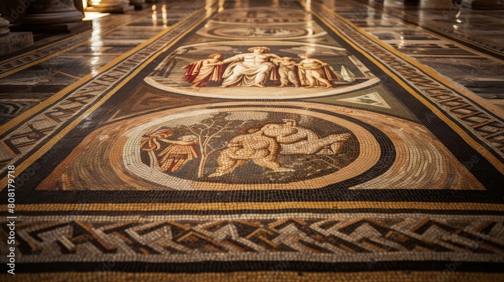 Complex mosaic floor at Roman temple shows depictions from ancient ...