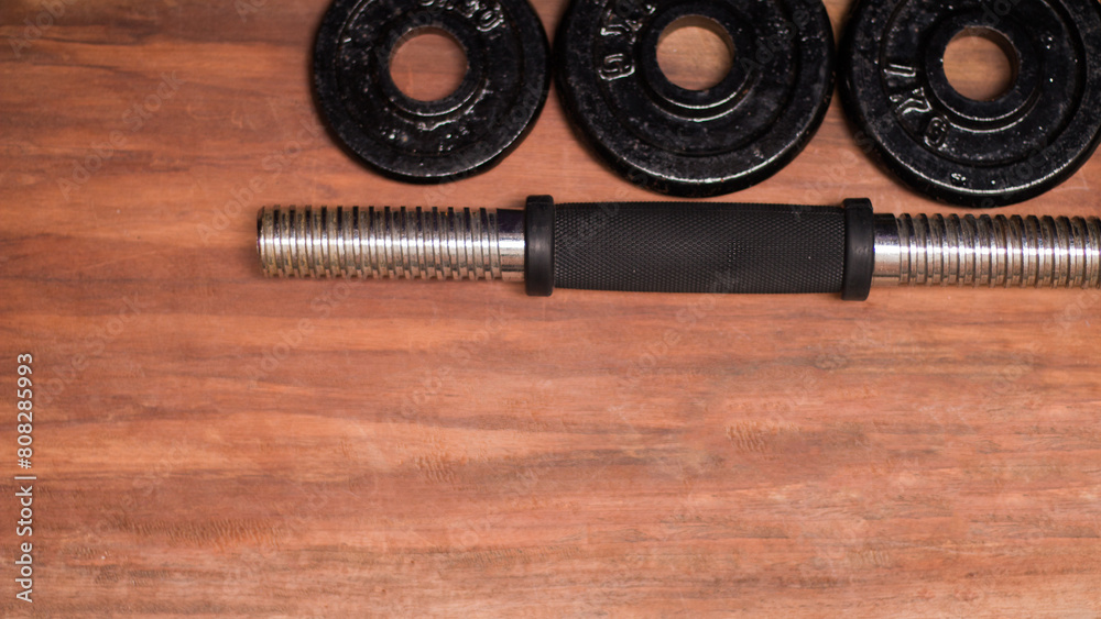 photography of dumbbell disc on color background, sports background ...